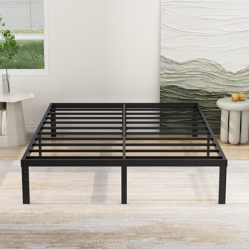 NNV 14" 3500 lbs Heavy Duty Bed Frame, Duty Steel Slat Metal Bed Frame - On Sale - Overstock ...